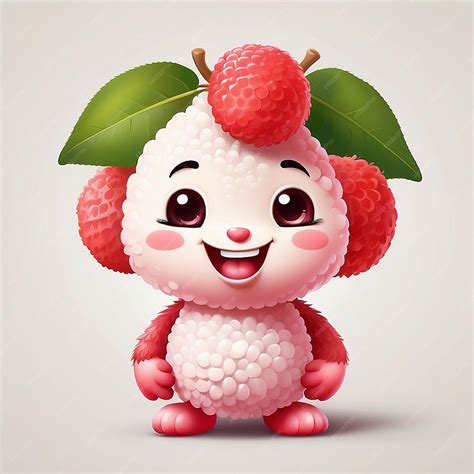 Premium Photo 3d Cute Lychee Character