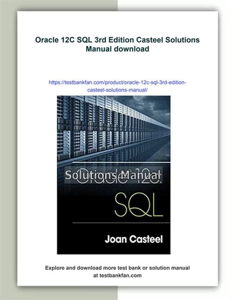 Oracle 12c Sql 3rd Edition Casteel Solutions Manual Pdf