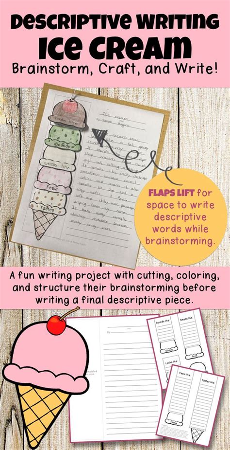 Five Senses Descriptive Writing Activity Ice Cream Cone Writing