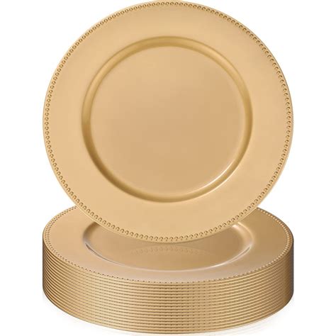 Zopeal 18 Pack Round Charger Plates Bulk 13 Inch Plastic Plate Chargers