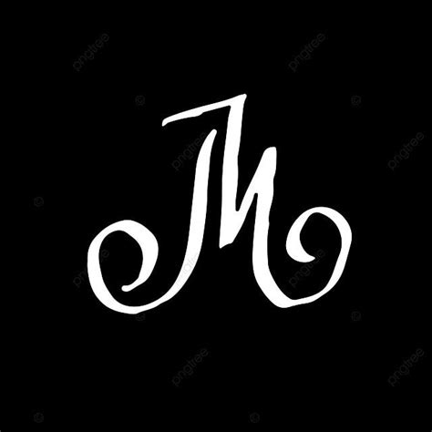 حرف M مكتوب بخط اليد بخط خشن مع ضربات فرشاة جافة، وهو رسم توضيحي متجه