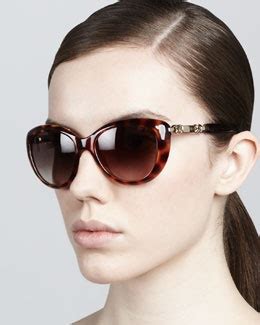 D0HJA Jimmy Choo Wigmore Cat Eye Chain Arm Sunglasses Havana