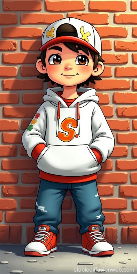 Draw Jake From Subway Surfers With A White Sweatshirt Turned To A Brick
