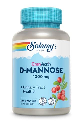 Solaray D Mannose With Cranactin 120 Vegetarian Capsules Vitacost