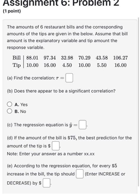 Solved Assignment 6 Problem 2 1 Point The Amounts Of 6