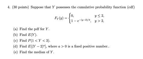 Solved 30 ﻿points ﻿suppose That Y ﻿possesses The
