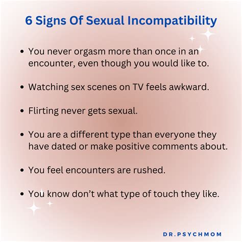 Signs Of Sexual Incompatibility Dr Psych Mom