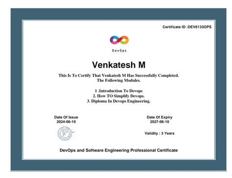 Venkatesh M On Linkedin Am Happy To Share That I Have Completed Devops