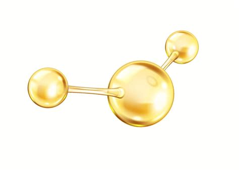 Rotating Golden Collagen Molecule Realistic Illustration Chemical