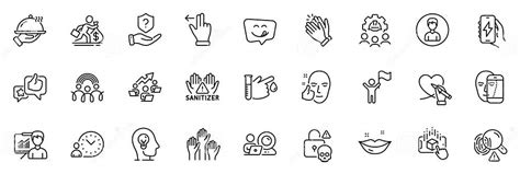 Icons Pack As Fingerprint Person And Leadership Line Icons For Web App Vector Stock Vector