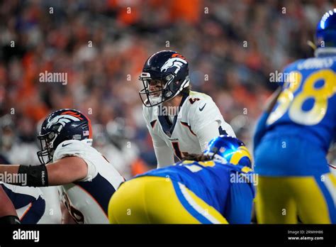 Denver Broncos Quarterback Jarrett Stidham 4 In The First Half Of An