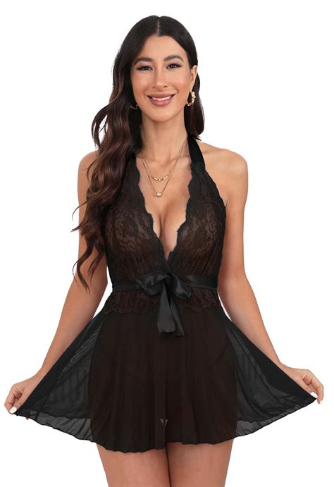 Sexy Lingerie Putuo Womens Lingerie Sexy Lace Halter V Neck Lingerie