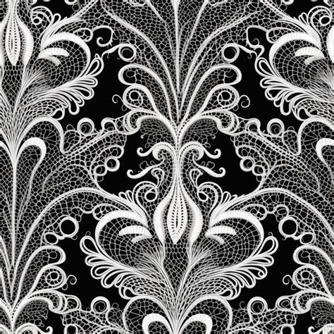 Premium Photo A White Lace Pattern On A Black Background Generative Ai