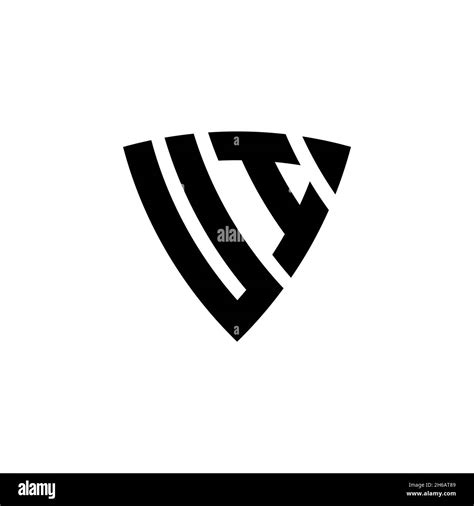 UI Monogram Logo Letter With Triangle Shield Shape Style Design Isolated On White Background