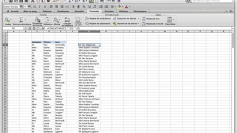 Excel Fonction Concatener Youtube