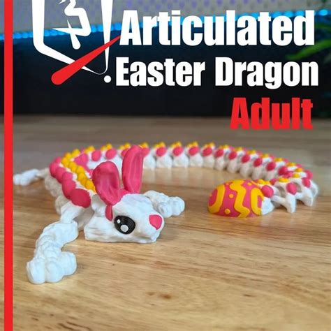 3d Printable Articulated Easter Dragon Adult By Plastic 3d