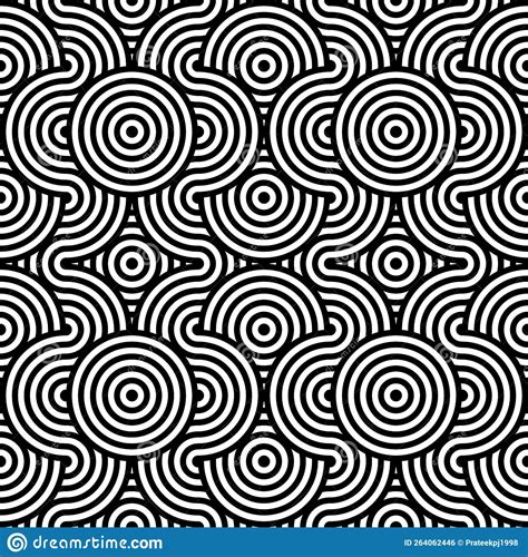 Vector Abstract Seamless Patternmodern Geometric Backgroundrepeated Monochrome Pattern With