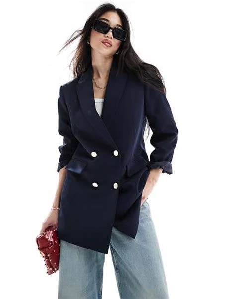Stradivarius Blazer Oversize Ajusté Bleu Marine Asos