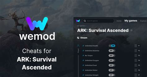ark survival ascended cheats and trainers for pc wemod