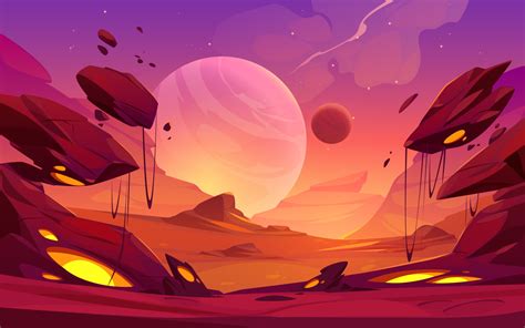 Fantastic Landscape Of Alien Planet With Rocks 13280618 Vector Art At