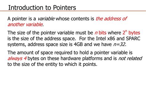 PPT A Pointer Is A Variable Whose Contents Is The Address Of Another Variable PowerPoint