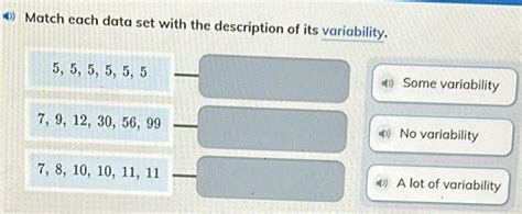 Match Each Data Set With The Description Of Its Variability Question Ai