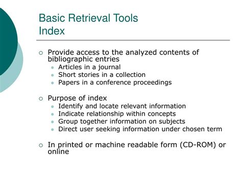 Ppt Retrieval Tools Powerpoint Presentation Free Download Id5754980