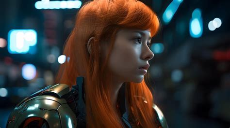 Premium Photo A Woman With A Robot Armour On Her Shoulder
