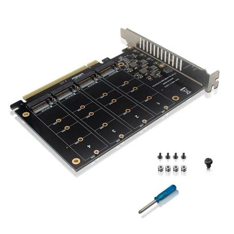 PCIE To NVMEx4 M 2 M Key SSD Expansion Card PCIE X16 Riser Card Signal Split Array Card M 2 PCIe