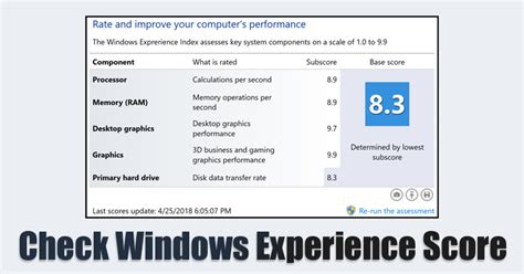How To Check Windows Experience Score On Windows Methods