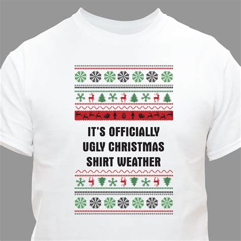 ugly christmas sweater t shirt with custom text