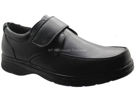 Mens Us Brass Comfort Xtra Shoes Kh026 Velcro Fast Straps Smart Formal