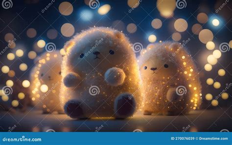 Cute Fluffy Creatures Generative Ai Stock Illustration Illustration