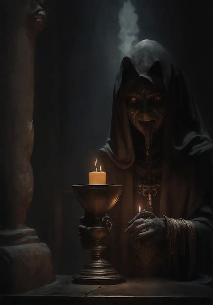 Ilustración de una bruja aterradora generada por ai Foto Premium