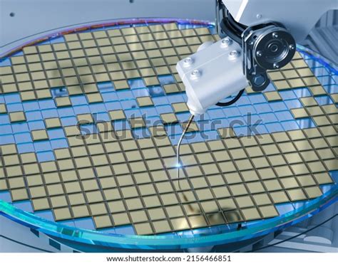 실리콘 웨이퍼가 달린 3d 렌더링 로봇 스톡 일러스트 2156466851 Shutterstock