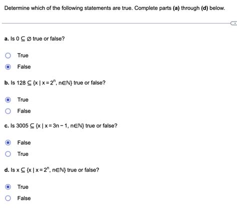 Solved Determine Which Of The Following Statements Are True Chegg