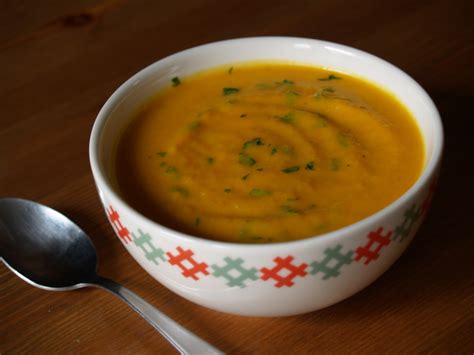 Persimmon And Peach Carrot Ginger Soup
