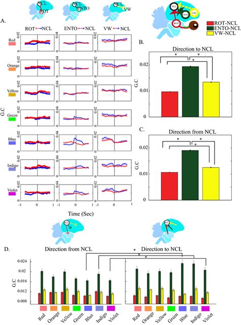 Granger Causality Between The Ncl And Other 3 Brain Regions After