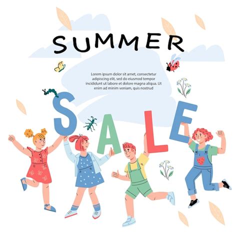 아동복 및 학용품 판매 광고 배너 또는 포스터 프리미엄 벡터