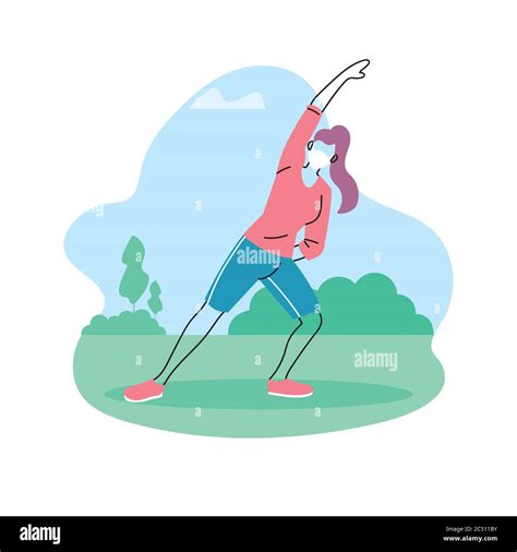 Woman Doing Yoga Healthy Lifestyle And Fitness Exercises Vector
