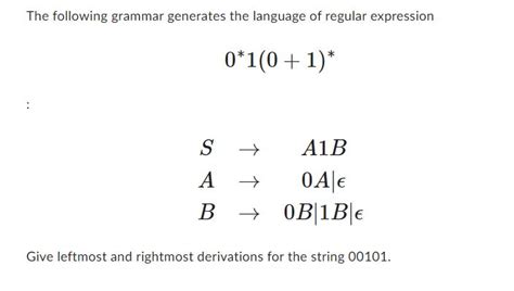 Solved The Following Grammar Generates The Language Of