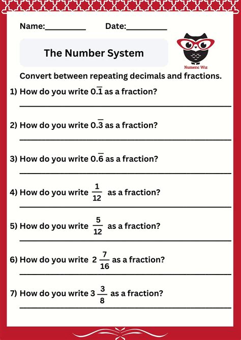 Convert Between Repeating Decimals And Fractions Numericwiz