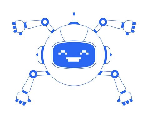 robotics helper with pixelated smile line onboarding ui illustration
