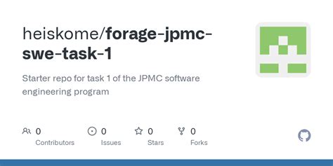 Github Heiskomeforage Jpmc Swe Task 1 Starter Repo For Task 1 Of