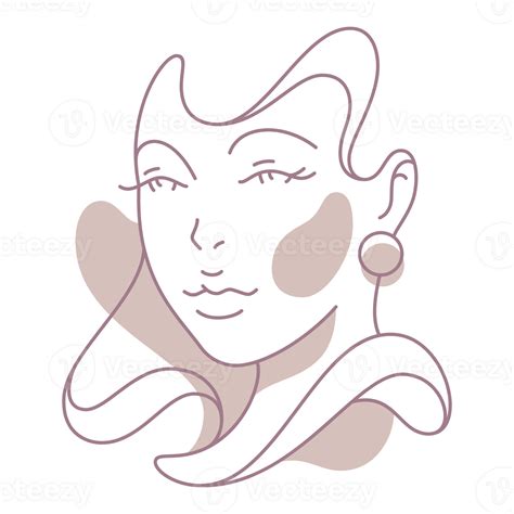 Woman Face Abstract Line Art 48303650 Png