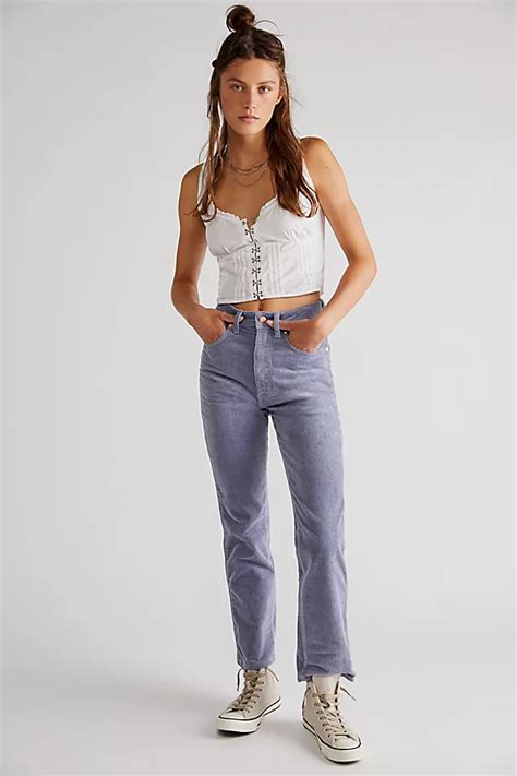 Wrangler Wild West High Rise Straight Cord Jeans Free People