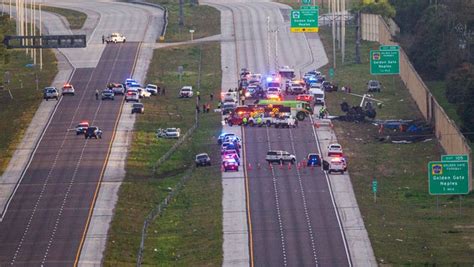 Photos Show Site Of Fiery Plane Crash On I 75 Near Naples Florida