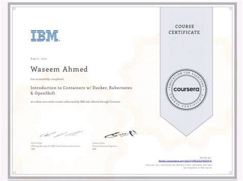 Waseem Ahmed On Linkedin Coursera Openshift Kubernetes
