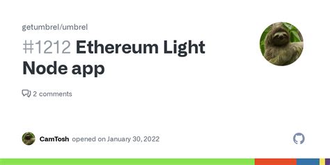 Ethereum Light Node App Issue 1212 Getumbrel Umbrel GitHub