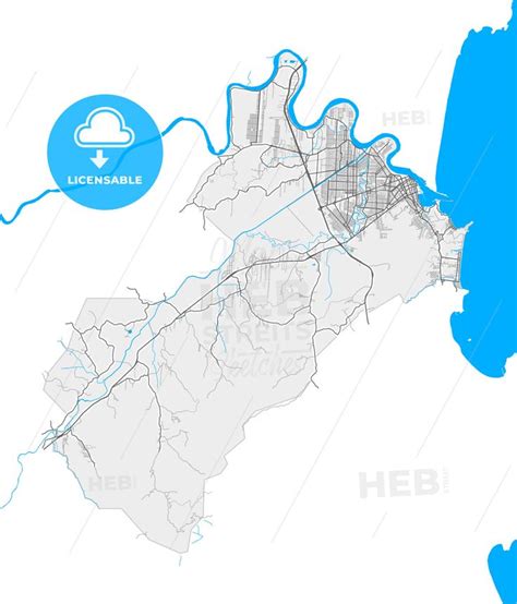 Itajai Brazil High Resolution Vector Map HEBSTREITS